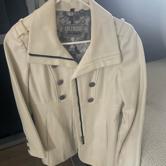 Guess | Jackets & Coats | Guess Cream Coat | Poshmark